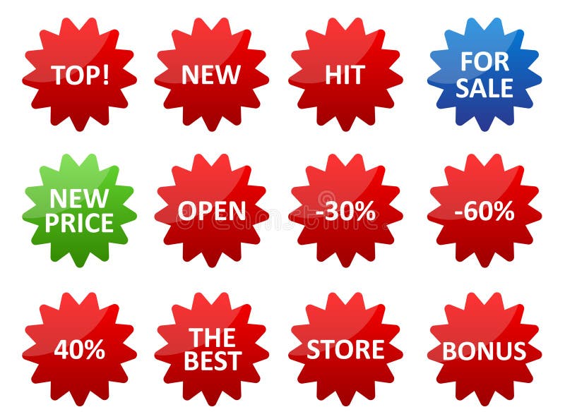 Price lables stock vector. Illustration of sign, sticker - 4700645