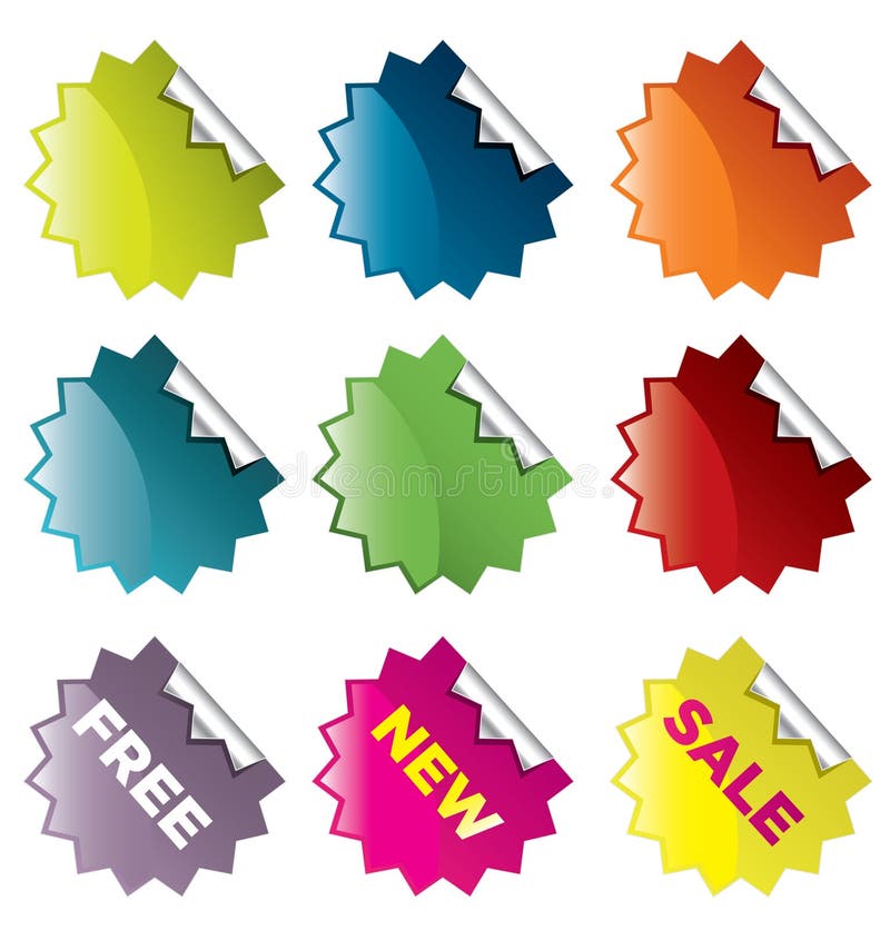 Spiky stickers stock illustration. Illustration of shapes - 8472222