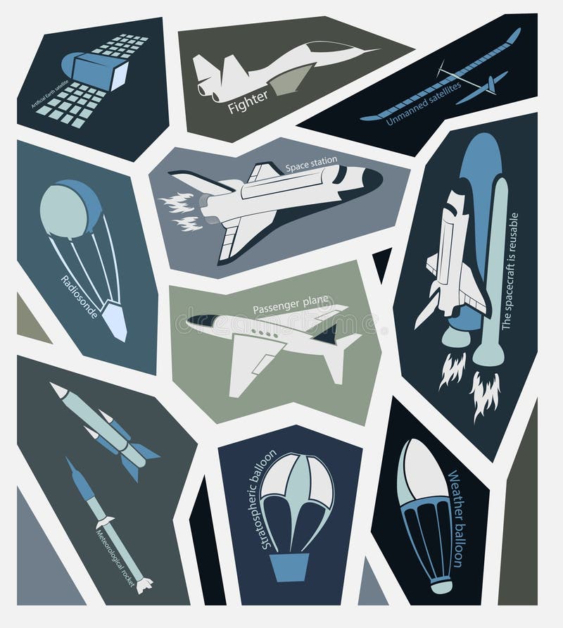Stickers Aircraft Sky Space Shadow Stock Illustrations – 2 Stickers ...