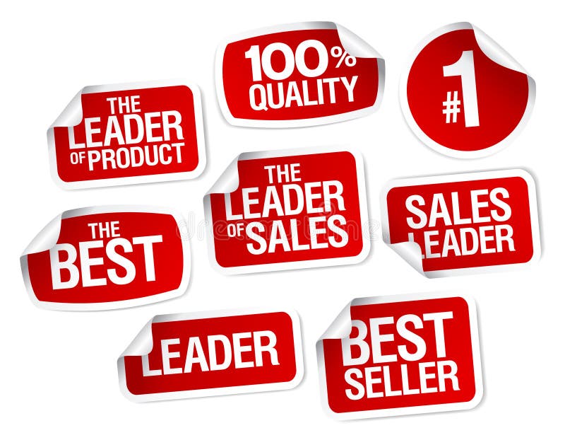 Stickers for best sales stock vector. Illustration of leader - 18854626