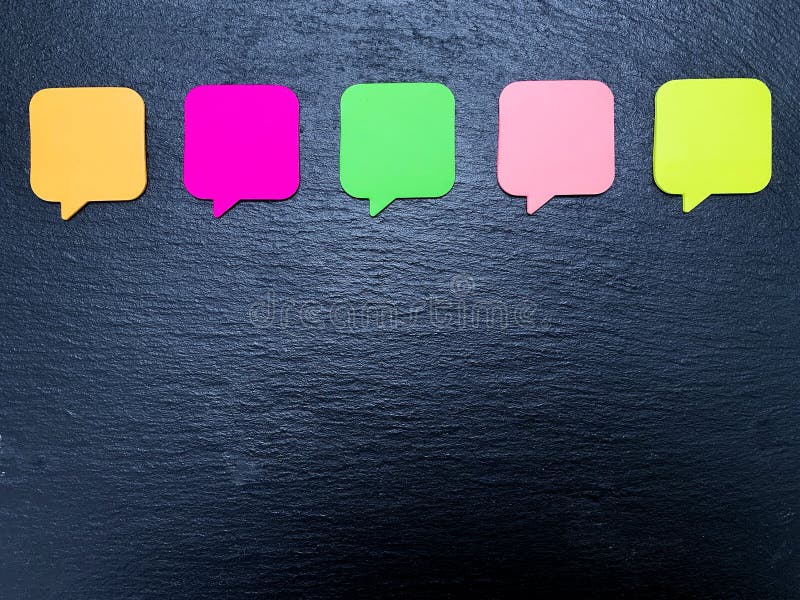 Stickers on Black Wall Whith Empty Space for Text Stock Photo - Image ...