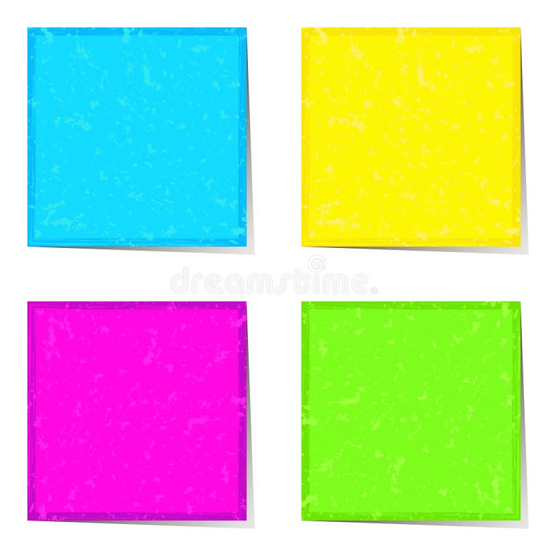 Bright Stickers in Neon Colors for Notes, Vector Illustration Stock ...