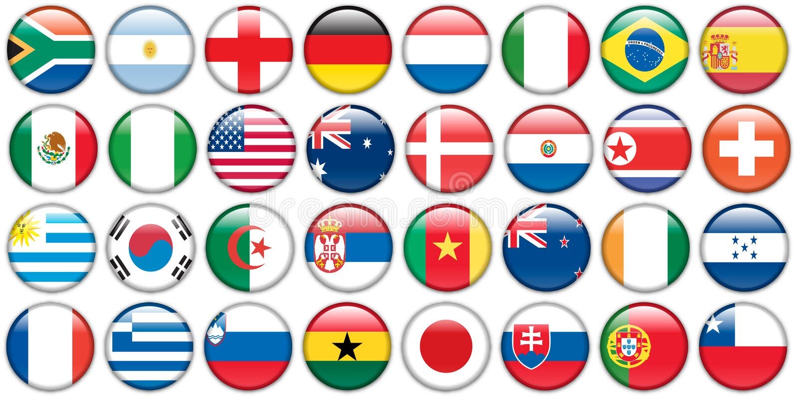 Stickers Buttons of National Flags of Countries Stock Vector ...