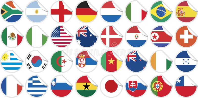Stickers Buttons of National Flags of Countries Stock Vector ...