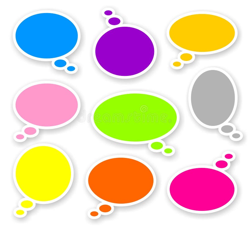 Stickers of Color Rounded Comics Text Bubbles Stock Illustration ...