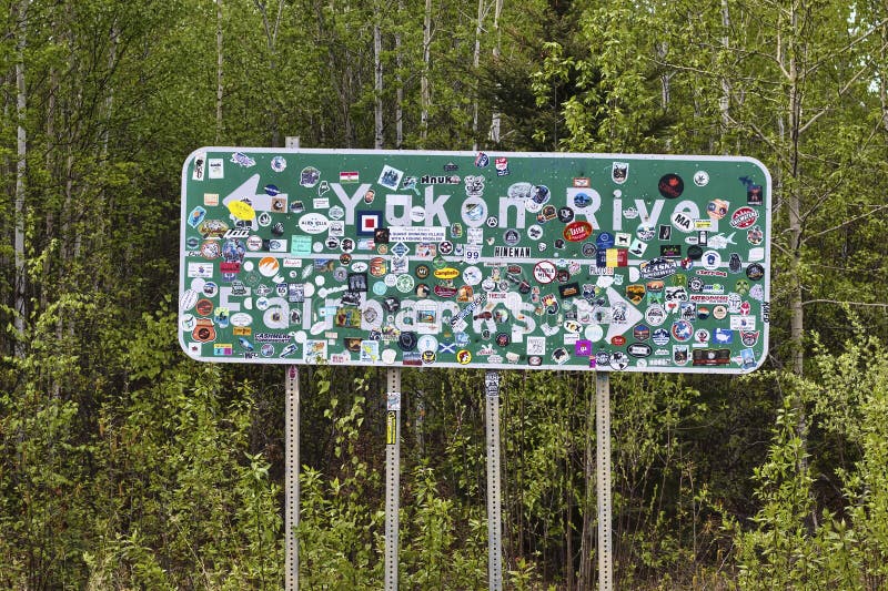 Stickers on Dalton Highway Sign Editorial Image - Image of nature ...