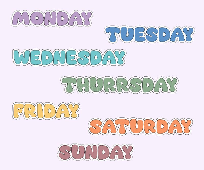 Stickers days of the week stock vector. Illustration of template ...