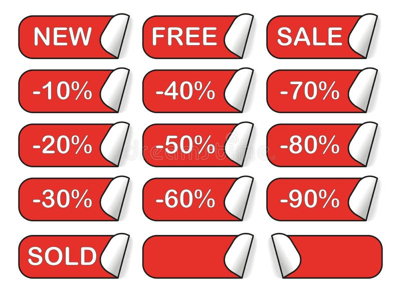 Stickers, discount stock illustration. Illustration of selling - 26883688