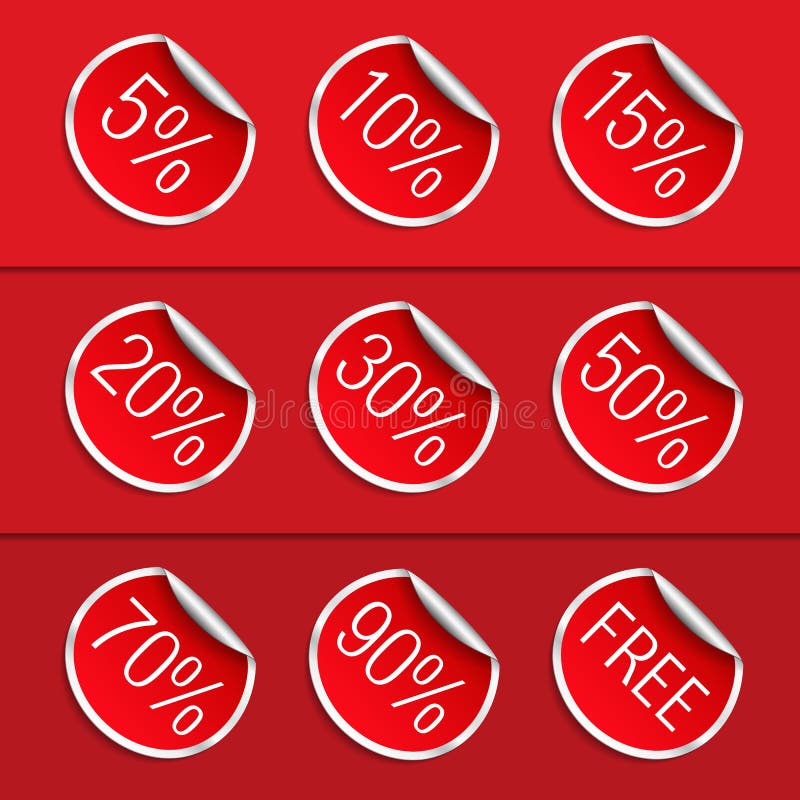 Stickers with Discounts stock vector. Illustration of sell - 36504510