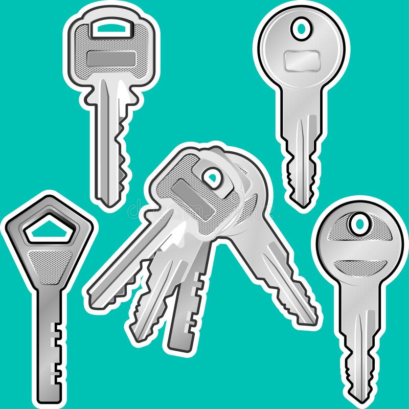 Keys Stickers Stock Illustrations – 230 Keys Stickers Stock ...