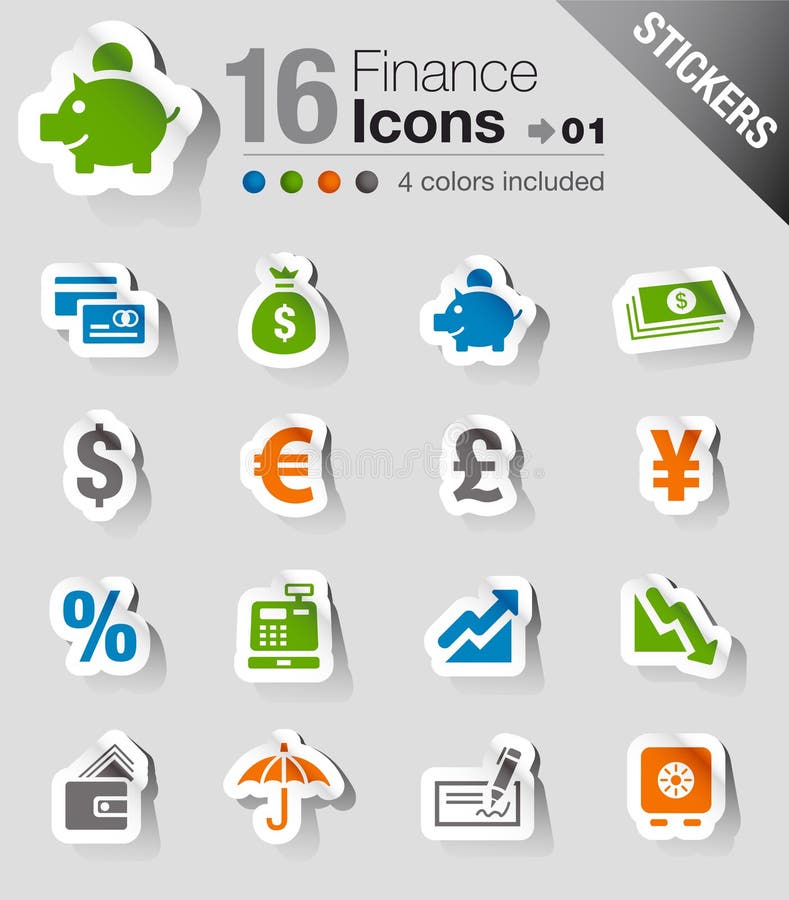 Stickers - Finance icons stock vector. Illustration of bank - 28501775