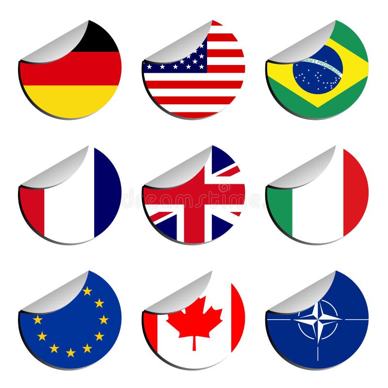 Stickers with flags stock vector. Illustration of britain - 3105938