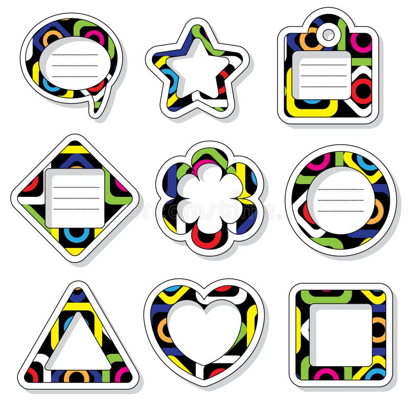 Stickers Frames Same Pattern Stock Illustrations – 2 Stickers Frames ...