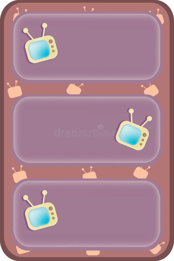 Stickers with the Image of the TV Stock Illustration - Illustration of ...