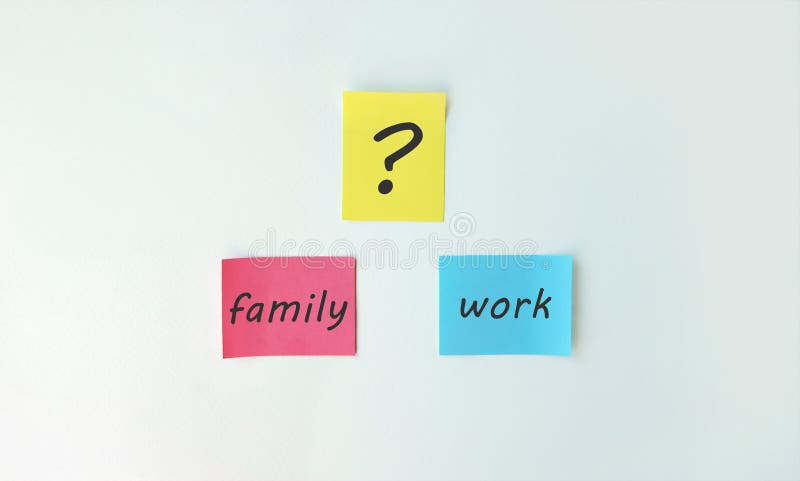 Stickers with the Inscriptions Family and Work Stock Image - Image of ...