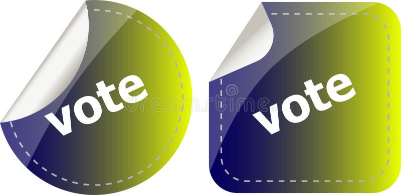 Stickers Label Set Business Tag with Vote Word Stock Illustration ...