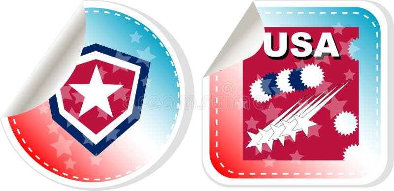 Stickers Label Set Made in USA Stock Vector - Illustration of american ...
