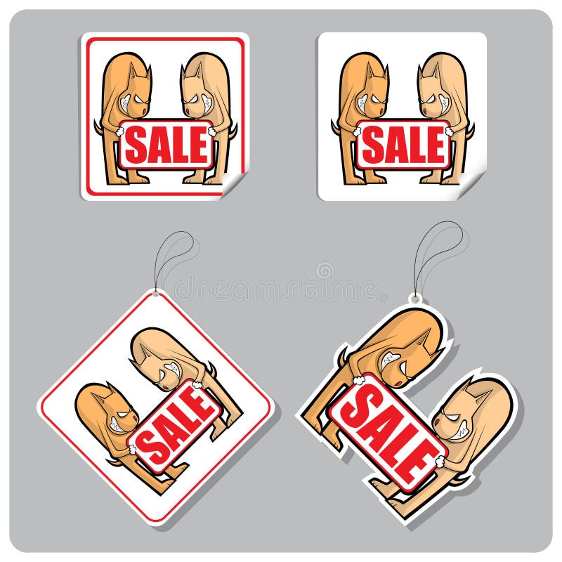 Stickers and Labels for Sale with Dogs. Stock Illustration ...