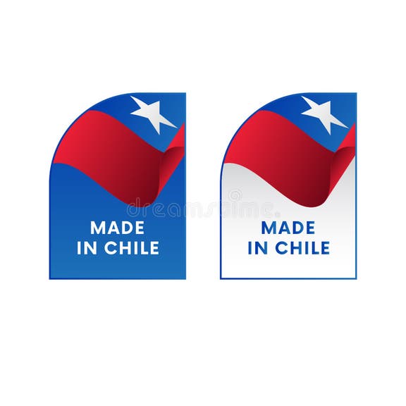 Stickers Made in Chile. Vector. Stock Illustration - Illustration of ...