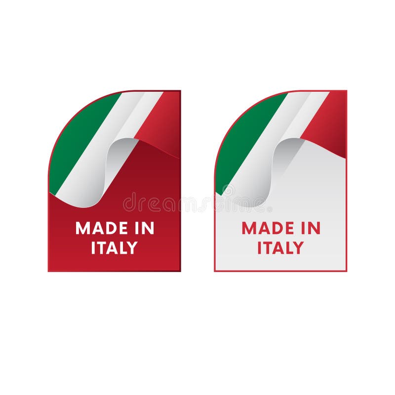 Stickers Made in Italy. Vector. Stock Illustration - Illustration of ...