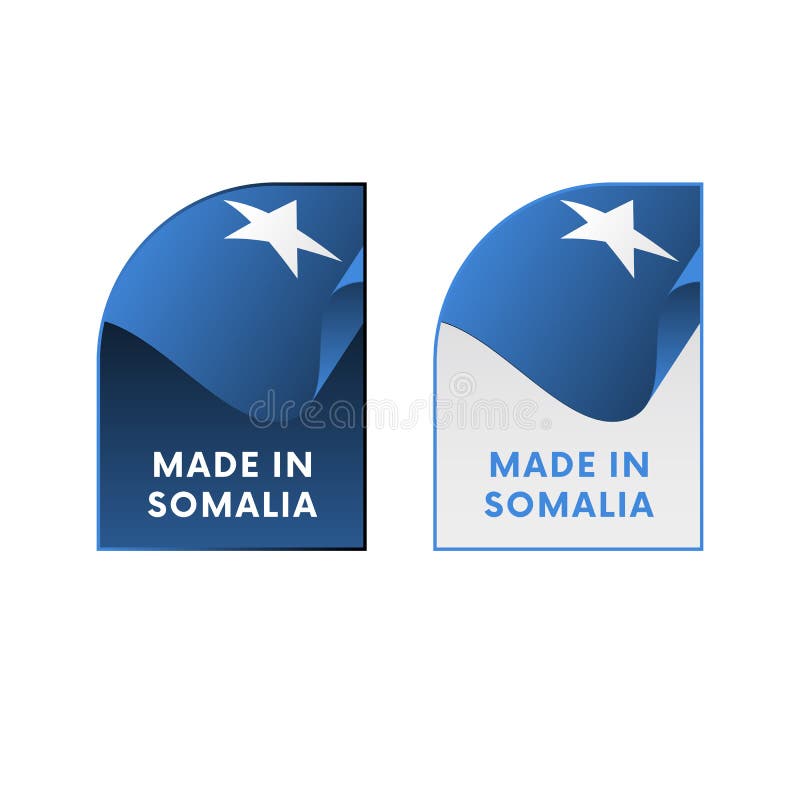 Stickers Made in Somalia. Vector. Stock Illustration - Illustration of ...