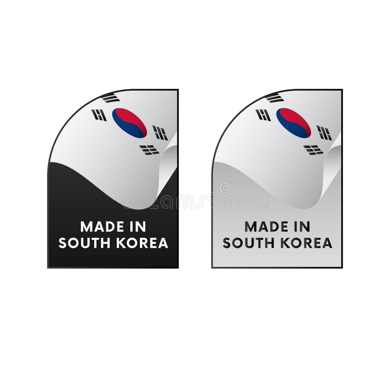 Stickers Made in South Korea. Vector. Stock Illustration - Illustration ...