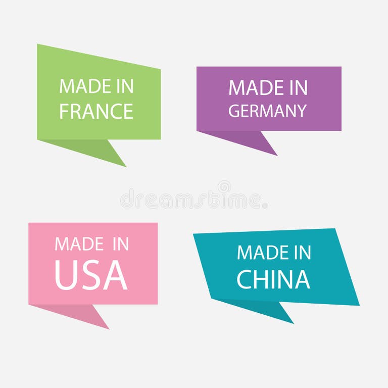 Stickers with made in text stock vector. Illustration of trendy - 119314460