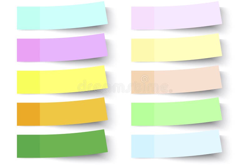 Stickers for Notes. Colored Stickers. Sticky Memo Paper. Empty Colored ...