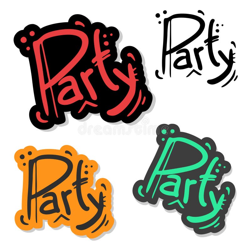 Stickers party stock vector. Illustration of luck, evening - 259538647