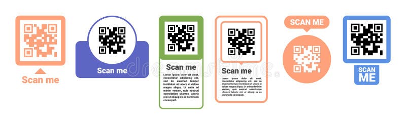 Stickers with QR Code for UI Interface Stock Vector - Illustration of ...