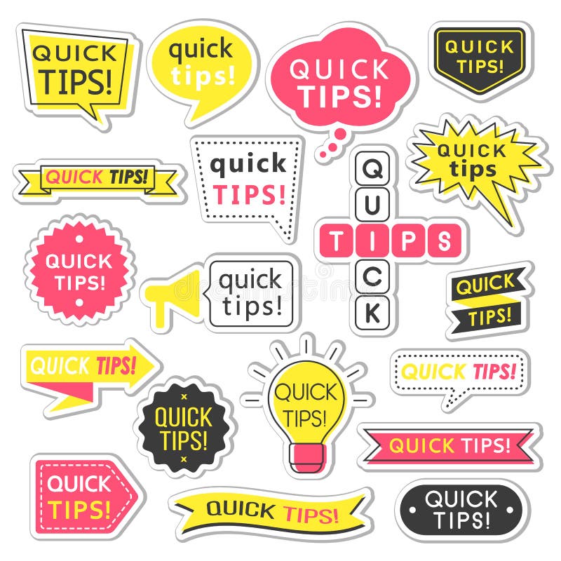 Quick Tip Banners. Tips And Tricks Suggestion, Quickly Help Advice ...