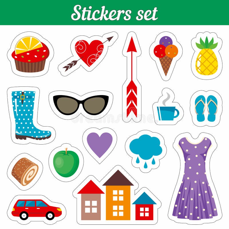 Stickers Set 90s. Cartoon Patch Badges Stock Vector - Illustration of ...