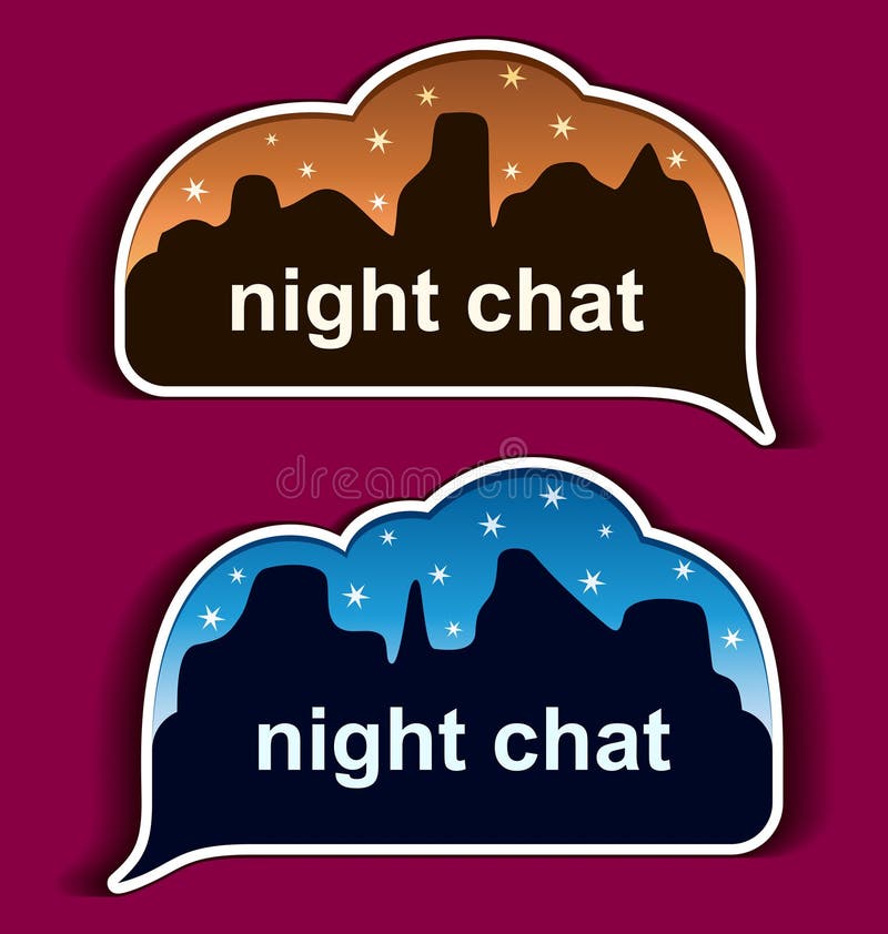 Stickers Speech Bubbles Night City Stock Illustrations – 2 Stickers ...