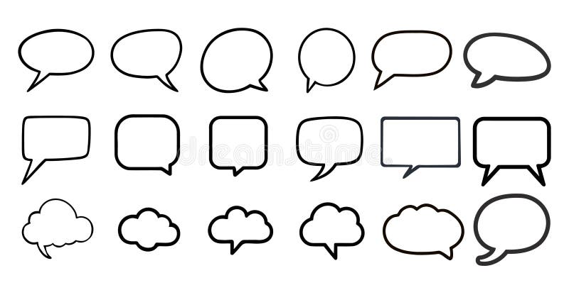Stickers of Speech Bubbles Vector Set. Dialogue Bubbles Stock Vector ...