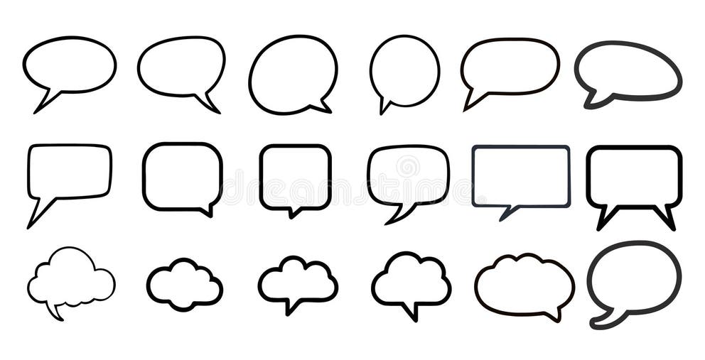 Stickers of Speech Bubbles Vector Set. Dialogue Bubbles Stock Vector ...