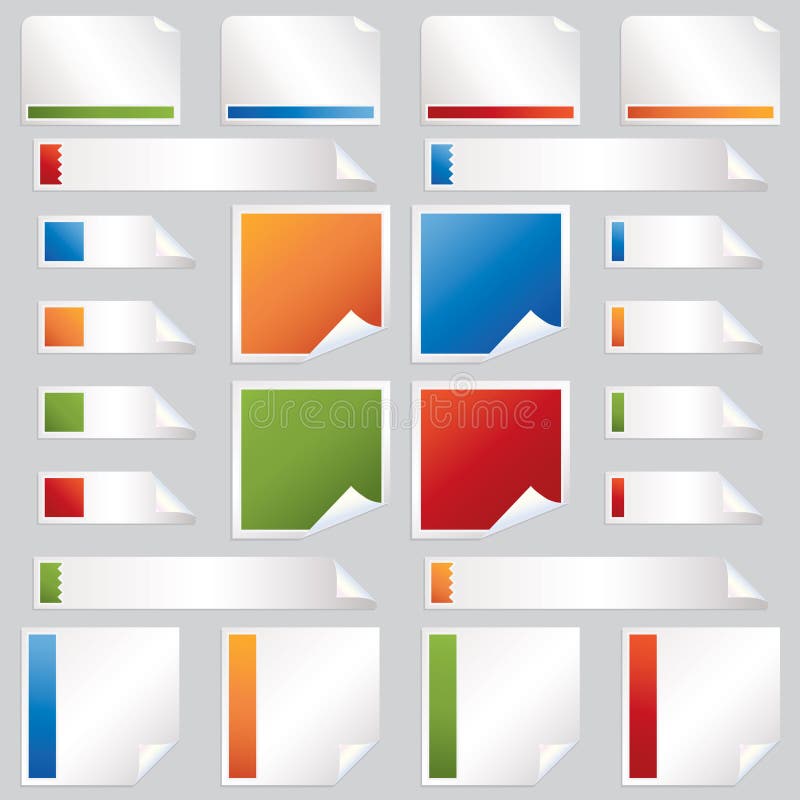 Stickers and tabs stock vector. Illustration of bright - 23594191