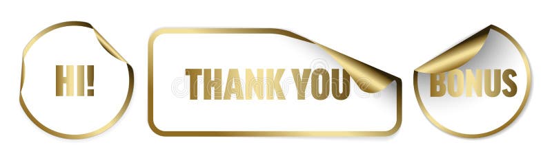 Stickers Templates with Golden Border Stock Vector - Illustration of ...