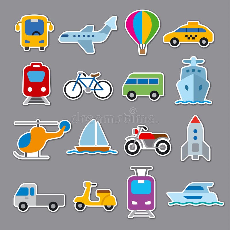 Stickers of transport stock vector. Illustration of tour - 138291690
