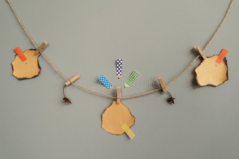 Stickers on the Wall for Notes. Stock Image - Image of background ...