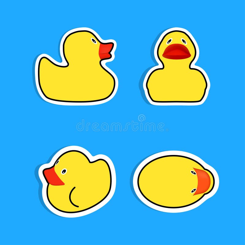 Stickers with yellow ducks stock vector. Illustration of sticker ...