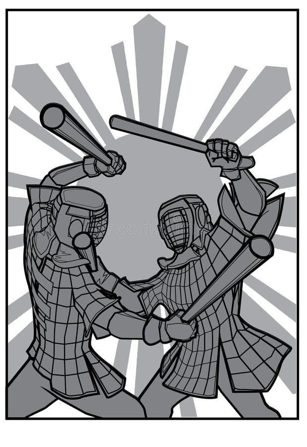 Stickfighters stock vector. Illustration of arnis, fighters - 17595635