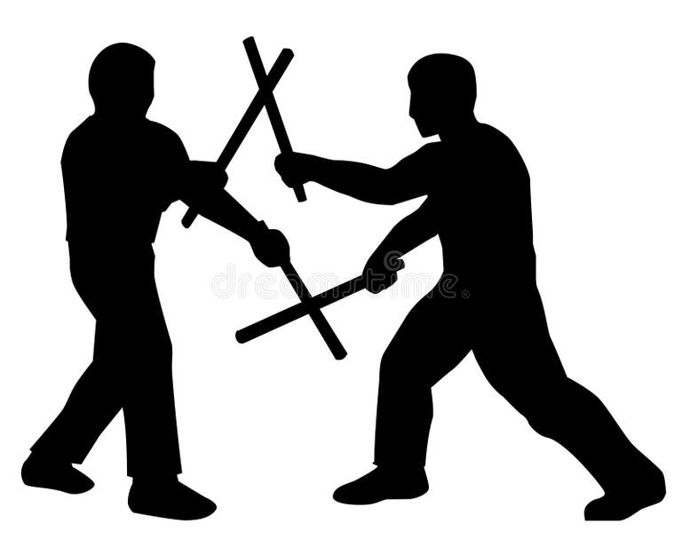 Stickfighters stock vector. Illustration of fight, martial - 2039581
