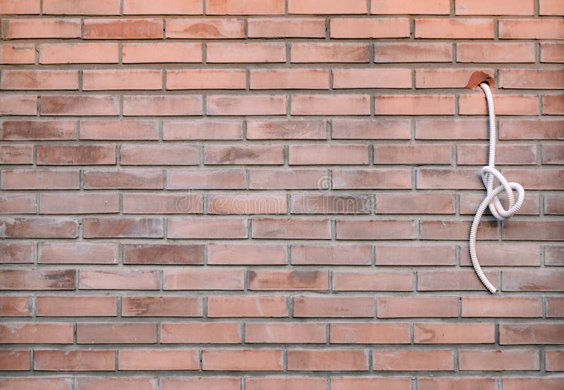 Sticking Out Wire from the Brick Wall Stock Image - Image of equipment ...