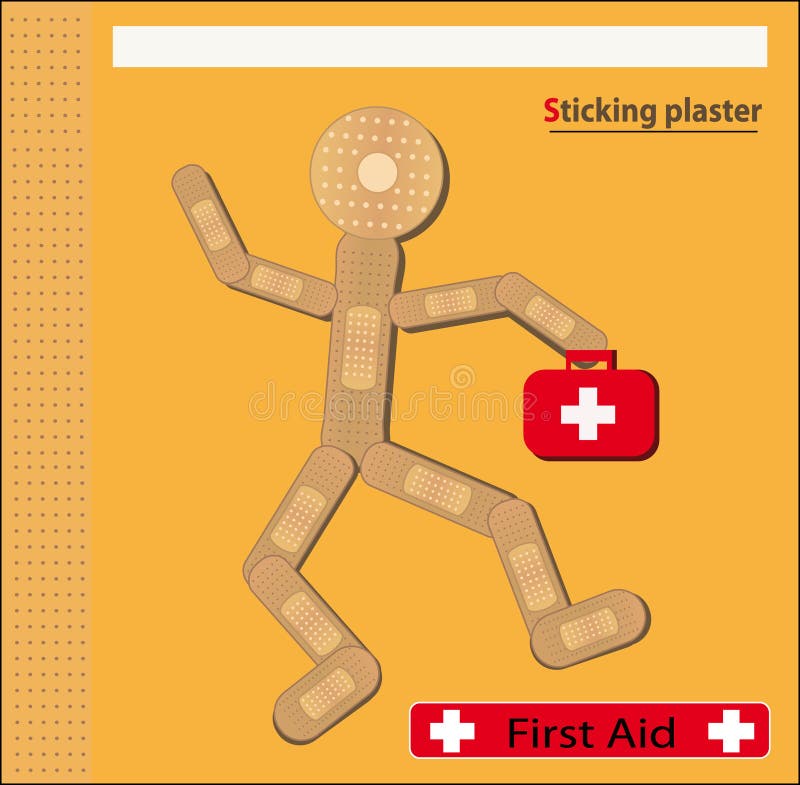 Sticking Plaster Figure Bags Stock Vector - Illustration of health ...