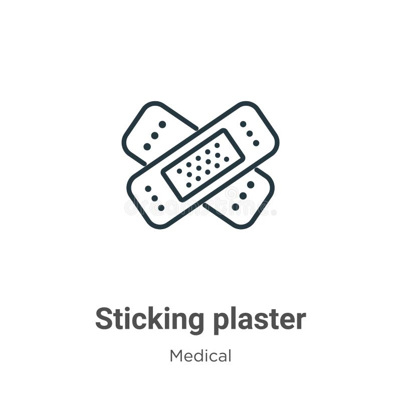 Sticking Plaster Outline Vector Icon. Thin Line Black Sticking Plaster ...