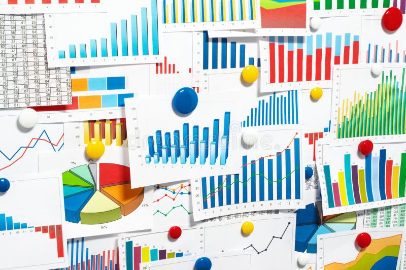 Many Charts and Magnifying Glass. Reviewing Data. Stock Image - Image ... Many Charts and Magnifying Glass. Reviewing Data. Stock Image - Image ...
