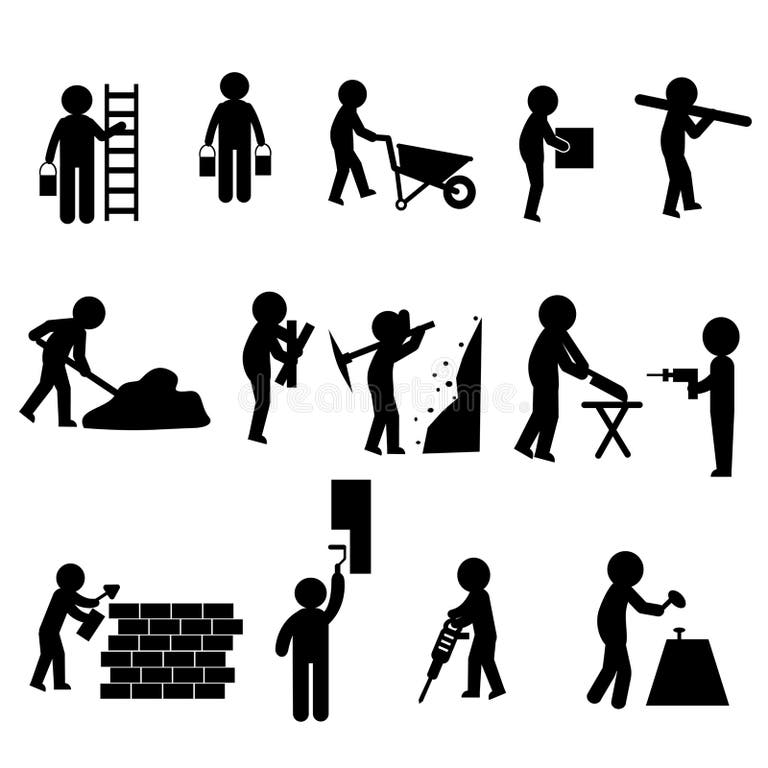 Stickman Construction Stock Illustrations – 298 Stickman Construction ...