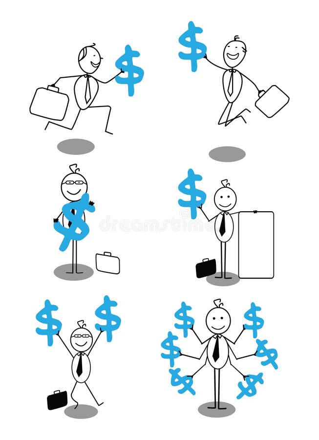 Set Stickman Cute Interactive Design Creative Stock Vector ...