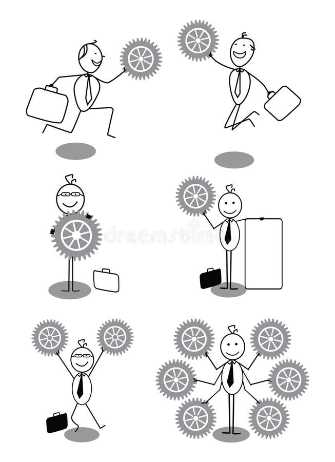 Set Stickman Cute Interactive Design Creative Stock Vector ...