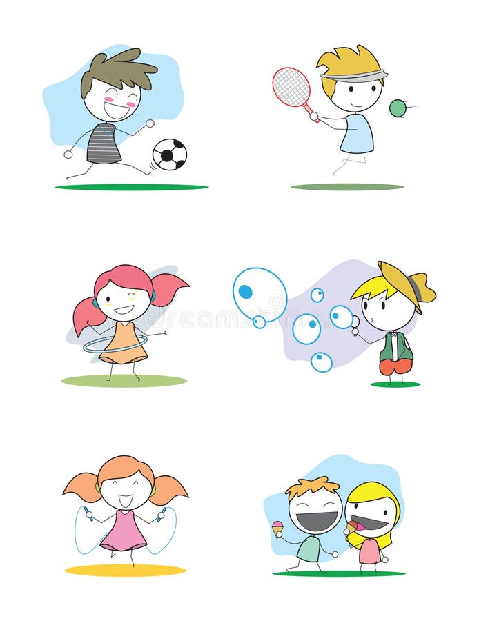 Set Stickman Cute Interactive Design Creative Stock Vector ...